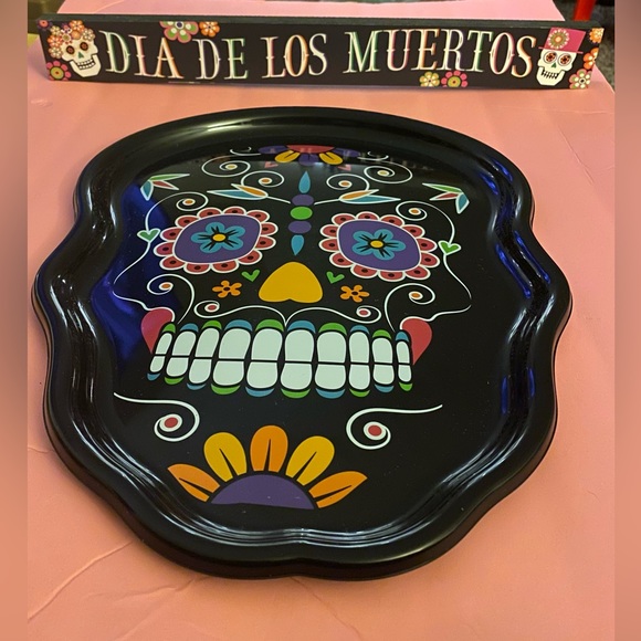 Greenbrier International | Accents | Bundle Of Sugar Skull Platter Tray ...